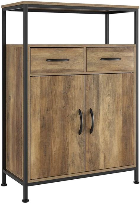 Homecho Kommode Beistellschrank Aus Holz Und Metallrahmen Mit