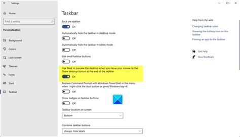 How To Enable Or Disable Show Desktop On Taskbar In Windows