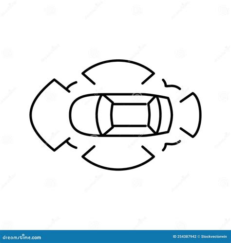 Autonomus Vehicle Line Icon Vector Illustration Stock Vector Illustration Of Sign Symbol