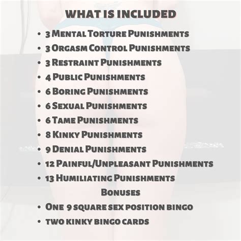 72 Kinky Bdsm Punishment Idea Cards For Little Submissive Etsy