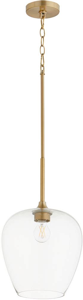 Quorum 858 80 Veno Contemporary Aged Brass Mini Pendant Light QRM 858 80