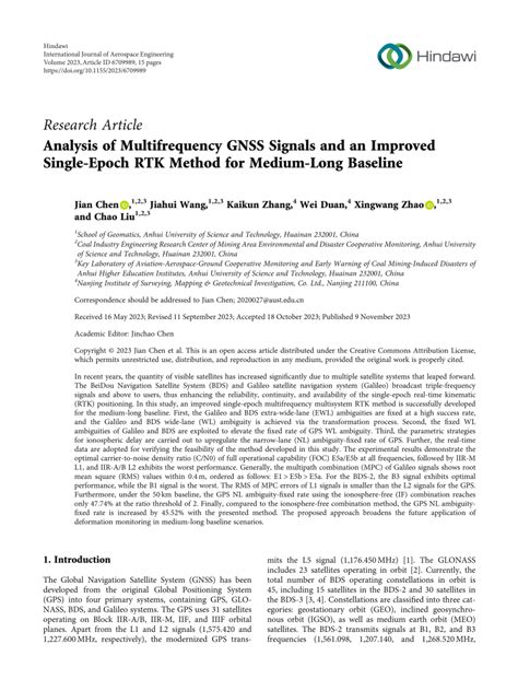 Pdf Analysis Of Multifrequency Gnss Signals And An Improved Single Epoch Rtk Method For Medium