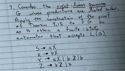Solved 7 Consider The Right Linear Grammer G Whose