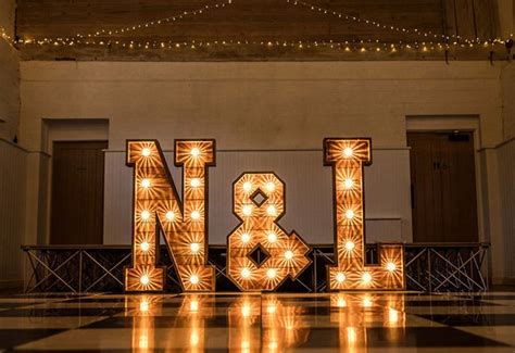 4ft Rustic Light Up Initials Light Up Love