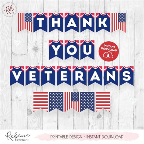 An American Flag Banner With The Words Thank You Veterans In Red White