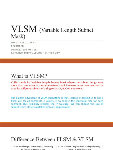 Vlsm Variable Length Subnet Mask Pdf Ip Address Network Layer
