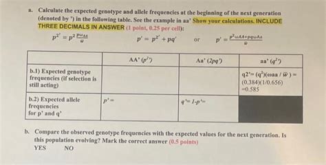 Solved A Calculate The Expected Genotype And Allele