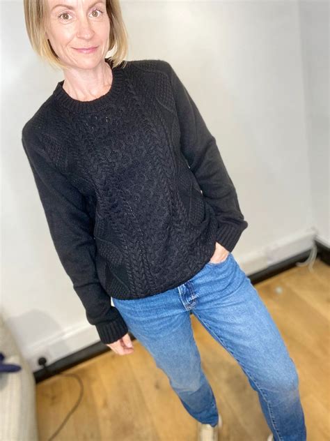 Cable Knit Jumper Black