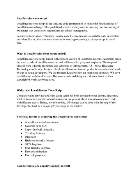 Ppt Localbitcoins Clone Script Hivelance Powerpoint Presentation