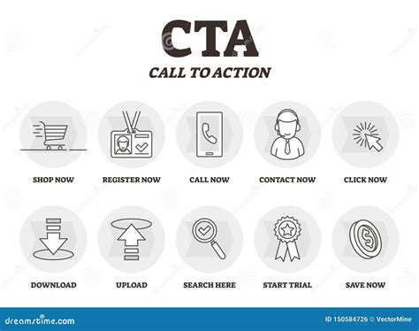 Cta Or Call To Action Vector Illustration Marketing Advertising