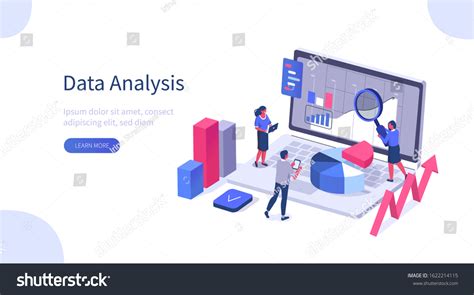 People Characters Working Data Visualization Laptop Stock Vector Royalty Free 1622214115