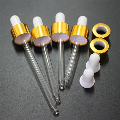 Sambette 100pcs Gold Cap Aluminum Dropper Lid With Latex Headmatch