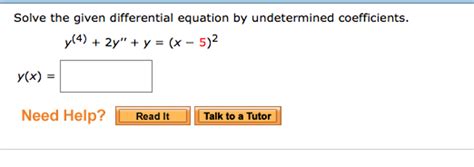 Solved Solve The Given Differential Equation By Undetermined