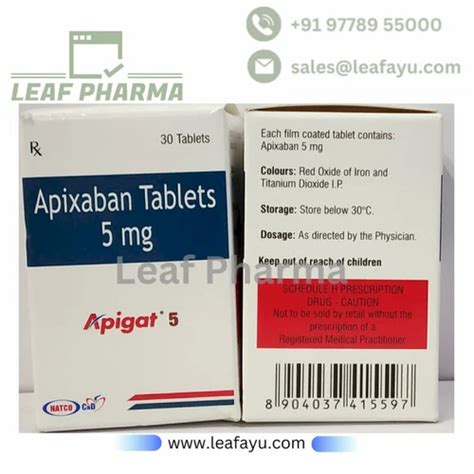 Apigat Apixaban 5 Mg Tablet At Rs 300 Box In Surat ID 2853365237630