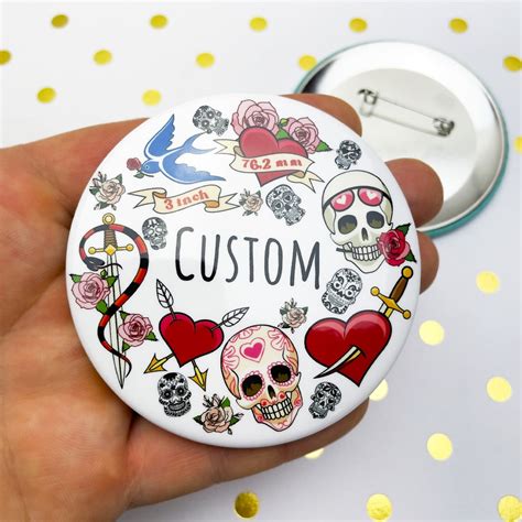 3 inch custom buttons custom pins personalized logo promotional