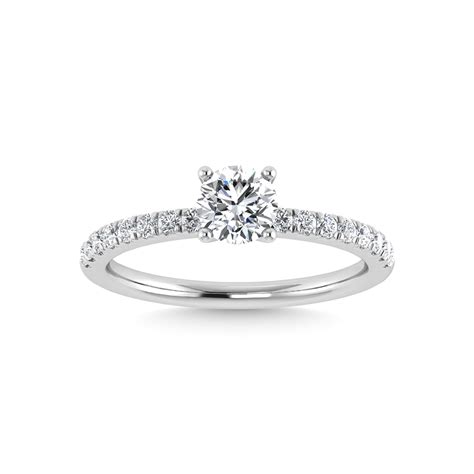 10k White Gold Lab Grown Diamond 1 Cttw Engagement Ring Aurora Jewelers