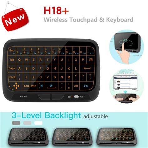 H18 Mini Full Touch Screen Keyboard 2 4ghz Air Mouse Touchpad
