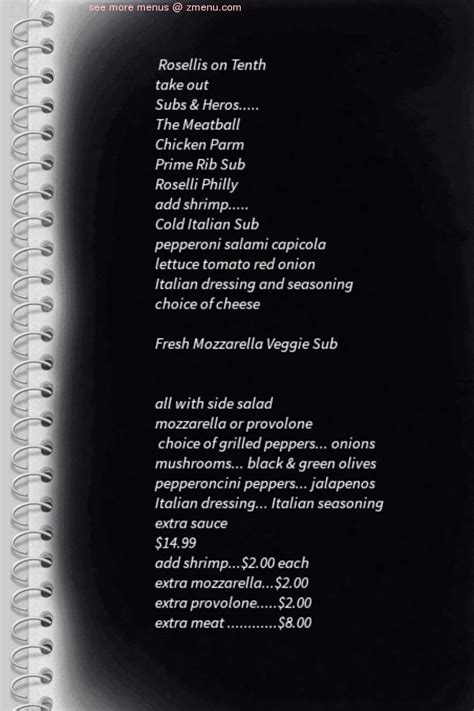 Online Menu Of Roselli S On 10th Restaurant North Wilkesboro North