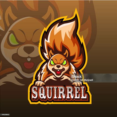 Desain Logo Esport Maskot Tupai Ilustrasi Stok Unduh Gambar Sekarang