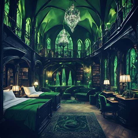 Slytherin Hogwarts Bedroom Harry Potter Room Harry Potter Bedroom