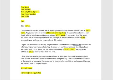 Sample Letter To School Board Of Management At Eileen Crofts Blog