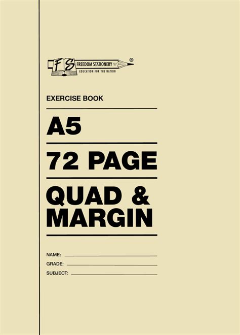 Soft Cover 72p A5 Exercise Books Q M 4me