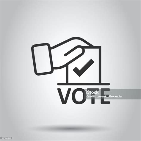 평면 스타일로 아이콘을 투표합니다 흰색 격리 된 배경에 투표함 벡터 그림입니다 선거 사업 개념 유권자 등록에 대한 스톡 벡터