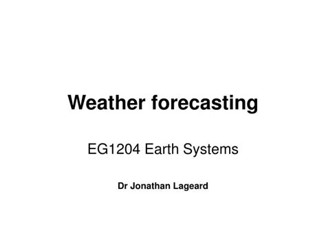 PPT Weather Forecasting PowerPoint Presentation Free Download ID