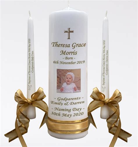 Naming Day Personalised Candle Set Double Classic Naming Day