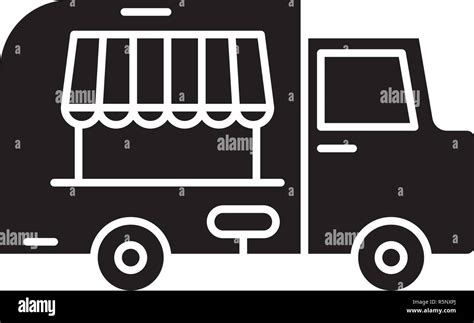 Food Track Black Icon Vector Sign On Isolated Background Food Track