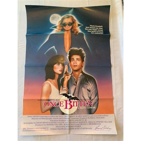 Art Once Bitten Original One Sheet Movie Poster Folded 1985 Jim