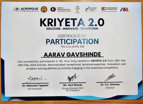 Aarav Gavshinde On Linkedin Kriyeta Hackathon Innovation Youthempowerment Technology…