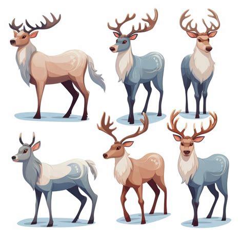 Premium Photo A Close Up Of Four Different Types Of Deer Standing In