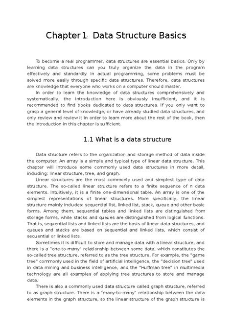 Chapter 1 Data Structure Basics Chapter 1 Data Structure Basics To Become A Real Programmer