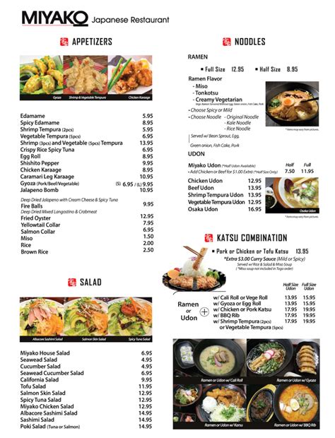Menu Miyako Sushi