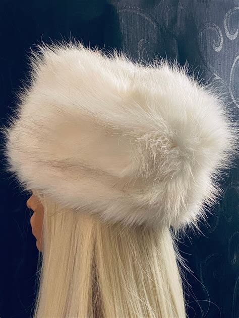 White Faux Fur Cossack Hat Furry Russian Hats Fluffy Fur Hats Fuzzy Warm Hats Faux Fur