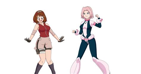 麗日お茶子 Ochaco And Sakura Outfitswap Ginyu1992のイラスト Pixiv