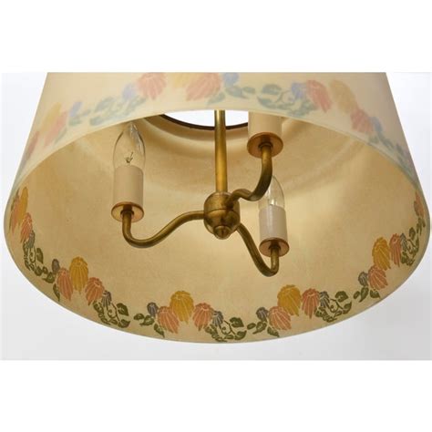 Vintage Lightolier Floral Glass Shade Fixture Chairish