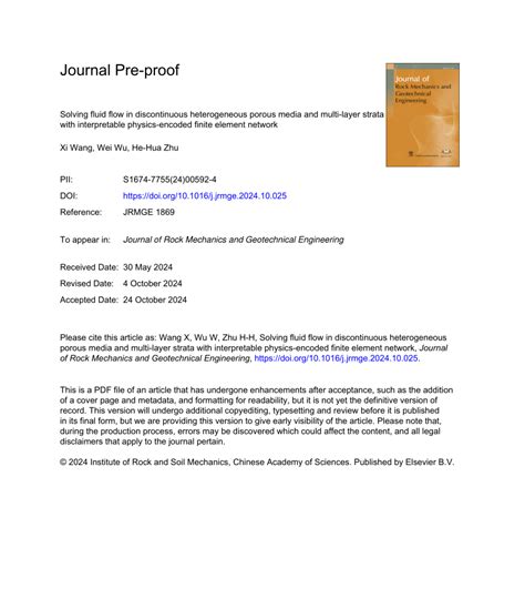 Pdf Solving Fluid Flow In Discontinuous Heterogeneous Porous Media And Multi Layer Strata With