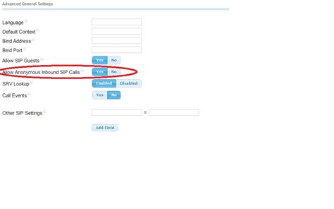 What Is The “allow Anonymous Inbound Sip Calls” Option Under “asterisk