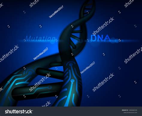 Digital Dna Mutation Structure Vector Realistic Stock Vector Royalty
