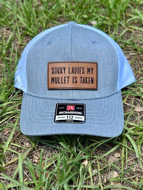 Sorry Ladies My Mullet Is Taken Youth Leather Patch Hat Richardson