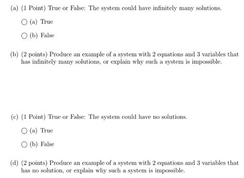 Solved 7 9 Points Total Suppose A System Of Linear
