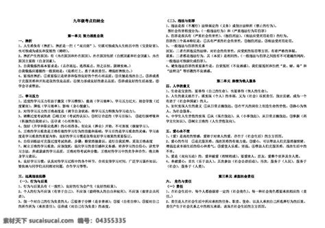 九年级全册思想品德陕教版九年级思想品德考点归纳素材图片下载 素材编号04355335 素材天下图库
