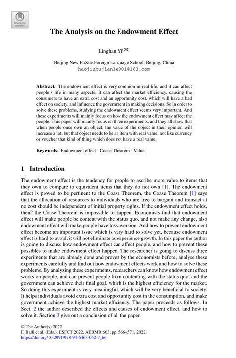 pdf the analysis on the endowment effect
