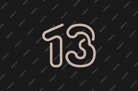 Номер 13 logo monogram номер 13 в стиле линии логотипа, который можно ...