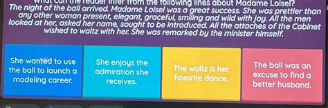 solved what can the reader infer from the following lines about madame