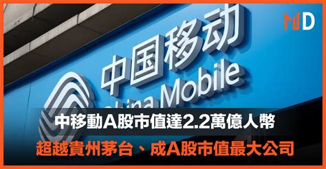 中國股市中移動A股市值達2 2萬億人幣超越貴州茅台榮登A股市值最大公司 Market Digest