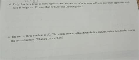 Solved Pudge Has Three Times As Many Apples As Ace And Ace Has Twice As Many As Christi How