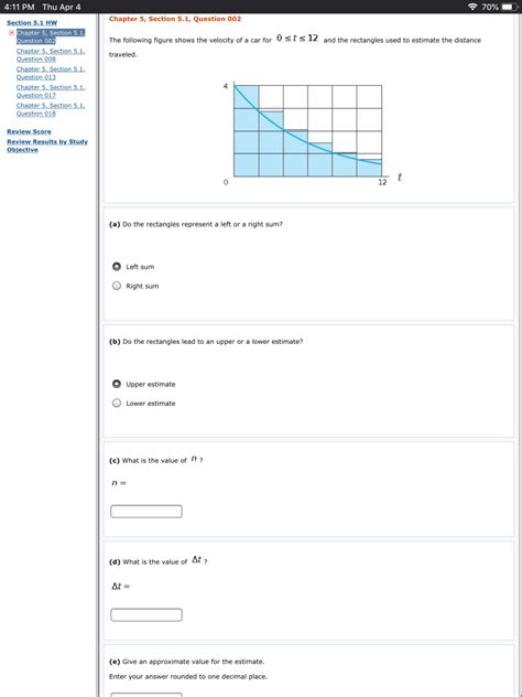 Solved 4 11 PM Thu Apr 4 Chapter 5 Section 5 1 Question Chegg